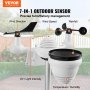 VEVOR 7-in-1 Wi-Fi Weather Station 7 in TFT Display Wireless Outdoor ...
