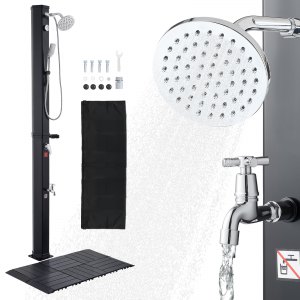 VEVOR 40L Solar Heated Shower, 205cm Showerhead Height Outdoor Shower ...