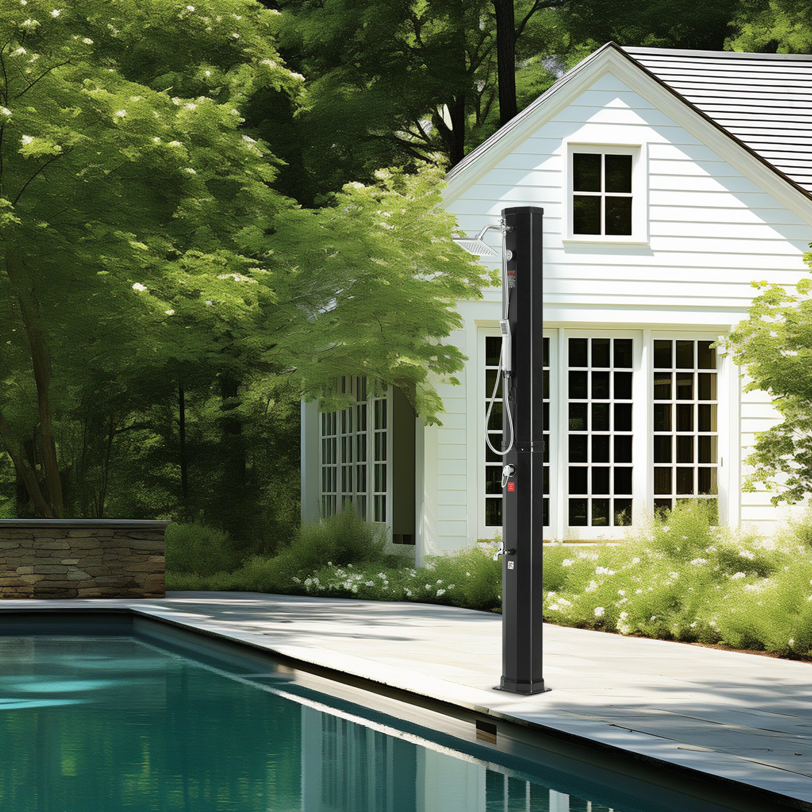 VEVOR Outdoor Solar Heated Shower, 10.57 Gallon Poolside Shower Kit ...