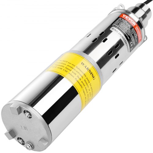 VEVOR Solar Water Pump, DC 277W Submersible Deep Well Pump, Max Flow 2.1 m³/H, Max Head 83 m ...