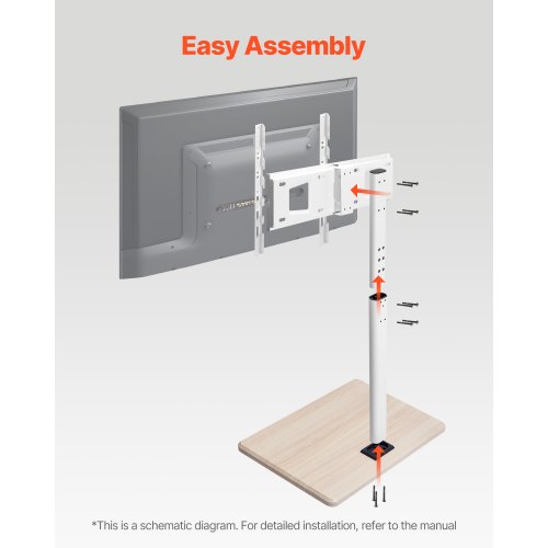 VEVOR Rolling TV Stand, Mobile TV Cart for 32-70 Inch Screens, 25° Left ...