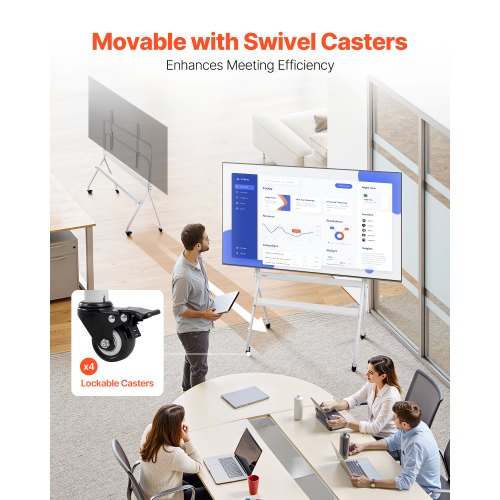 VEVOR Rolling TV Stand, Mobile TV Cart for 35-100 Inch LED/LCD/OLED ...