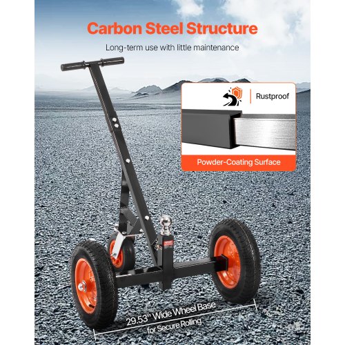 1000lbs Trailer Dolly 16.7 and 22 in Adjustable Height 2 in Ball 14 in ...