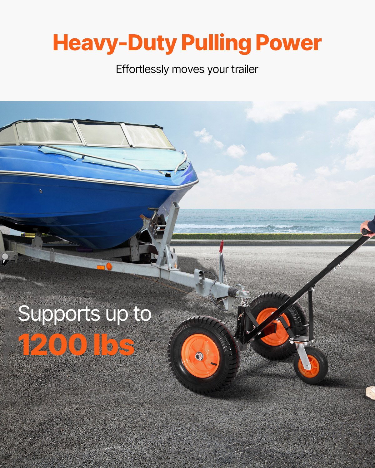 VEVOR Trailer Dolly, 1200lbs Tongue Weight Capacity, Carbon Steel ...
