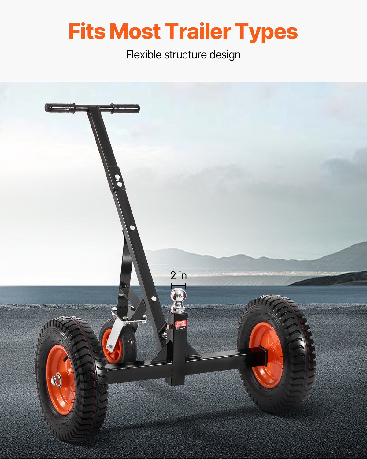 VEVOR Trailer Dolly, 1200lbs Tongue Weight Capacity, Carbon Steel ...