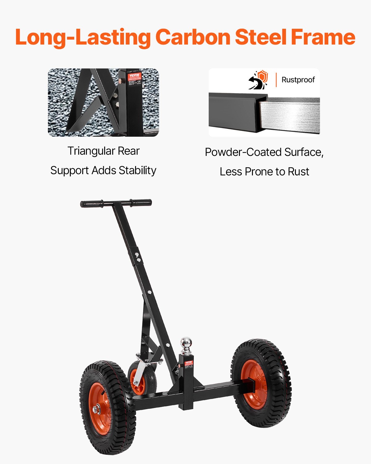 VEVOR Trailer Dolly, 1200lbs Tongue Weight Capacity, Carbon Steel ...