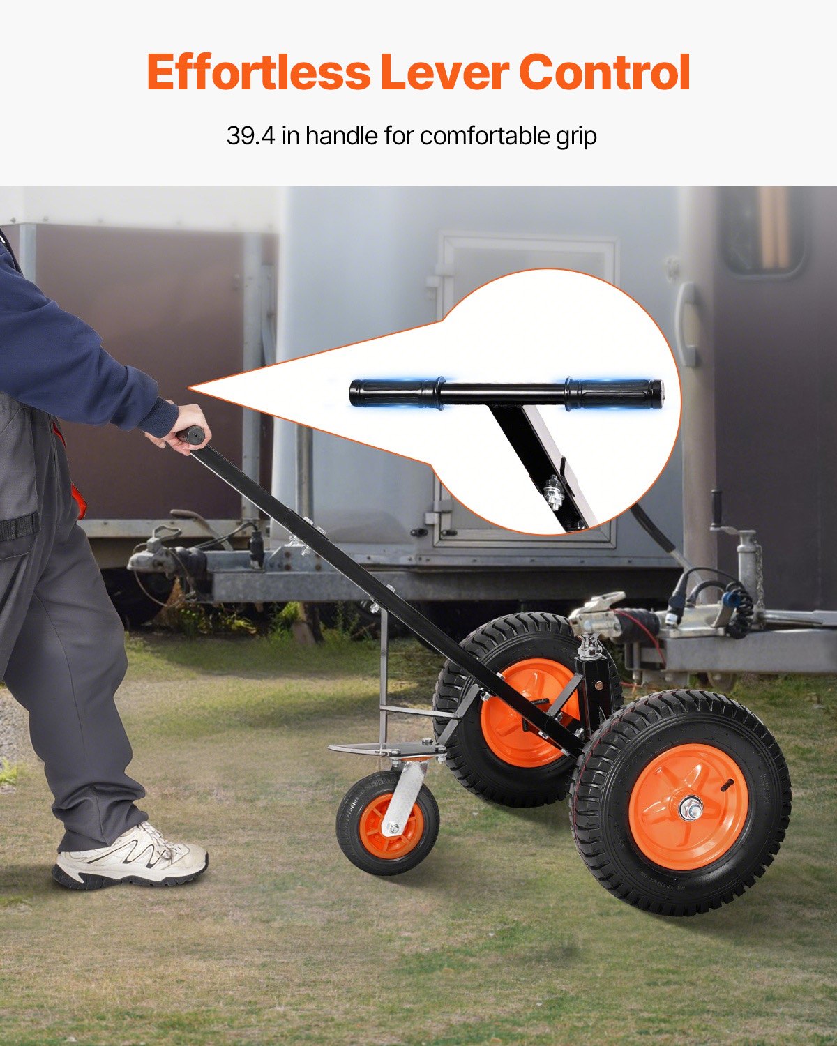 VEVOR Trailer Dolly, 1200lbs Tongue Weight Capacity, Carbon Steel ...