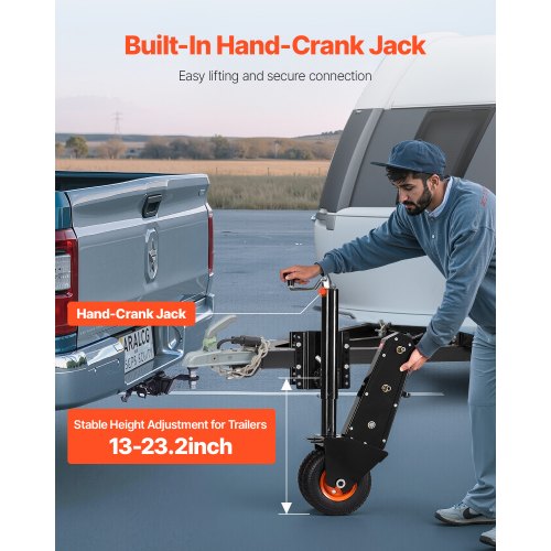 VEVOR Trailer Dolly, 500lbs Tongue Weight Capacity, 13 inch-23.2 inch ...