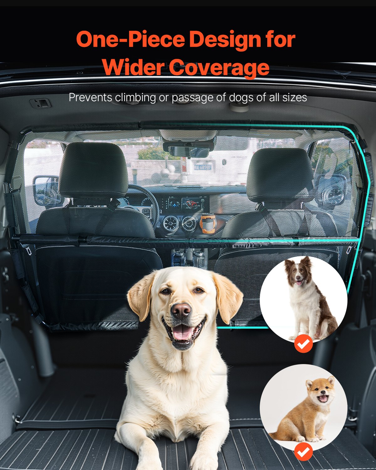 VEVOR Dog Car Barrier Mesh - 56 x 32 inch, Polyester Mesh