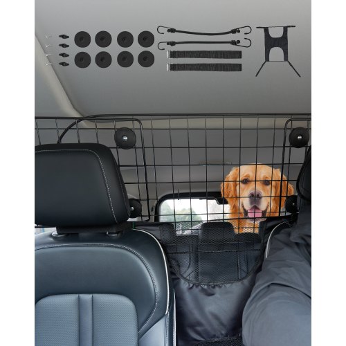 Dog Car Barrier 35.4"-60.6" Adjustable Pet Divider Gate for Trucks and ...