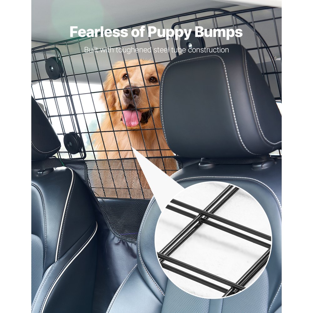 VEVOR Dog Car Barrier, 35.4"-60.6" Adjustable Car Divider for Front ...