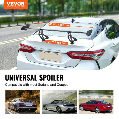 VEVOR GT Wing Car Spoiler, 43.3 inch Universal Spoiler with VEVOR GT Wing Car Spoiler, 43.3 inch Universal Spoiler with