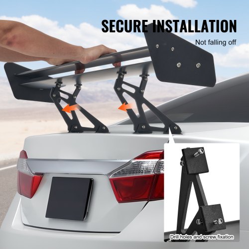 VEVOR GT Wing Car Spoiler, 53.1 inch Universal Spoiler with Double Deck ...
