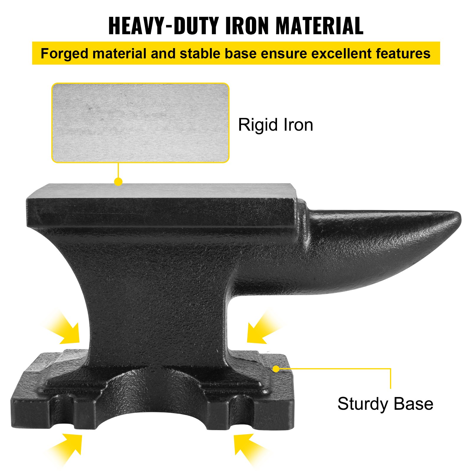 VEVOR Cast Iron Anvil, 25 Lbs(11kg) Single Horn Anvil with 6.8 x 3.5 ...