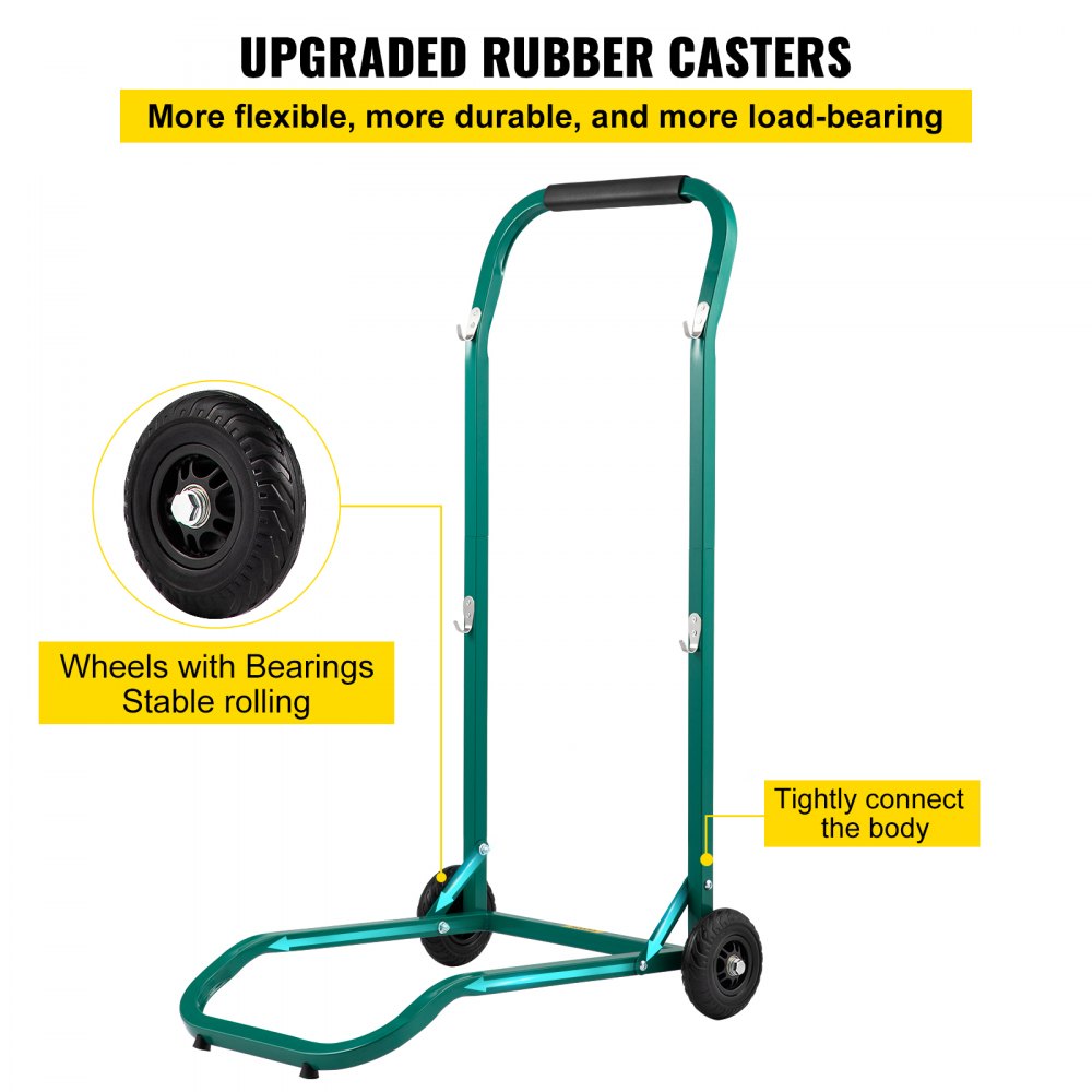 VEVOR Heavy-Duty Steel Recycling Cart, 22.8 x 15.7 in Moving Bin Cart w ...