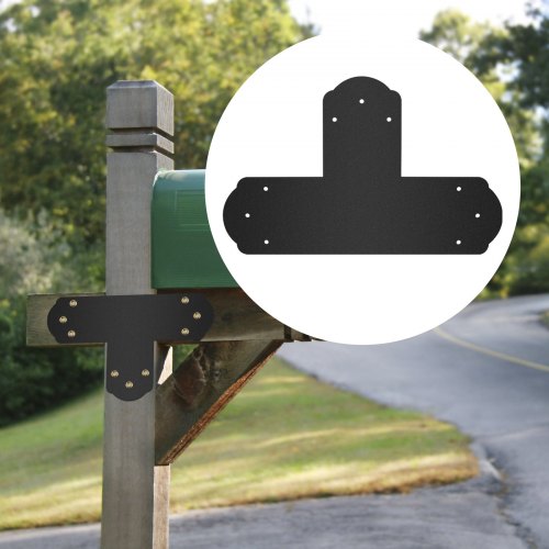 VEVOR Black T Bracket, 6'' x 6'', 8 PCs Black Powder-Coated T Mending ...