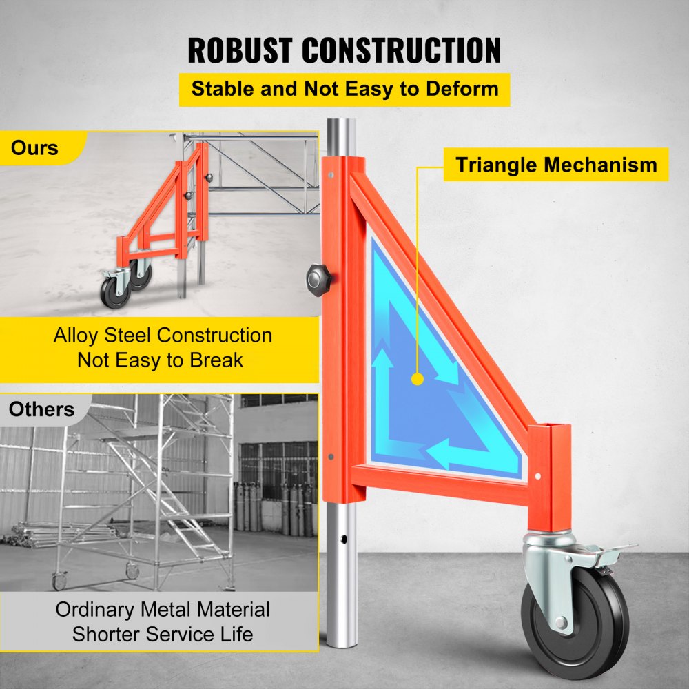 VEVOR Scaffold Outrigger, 18" x 18" x 24" Scaffolding Outriggers, 4 ...