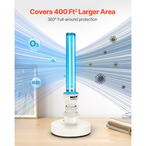 UV Light 25W Ultraviolet Lamp with Ozone Purifier UVC Lamp with Remote ...