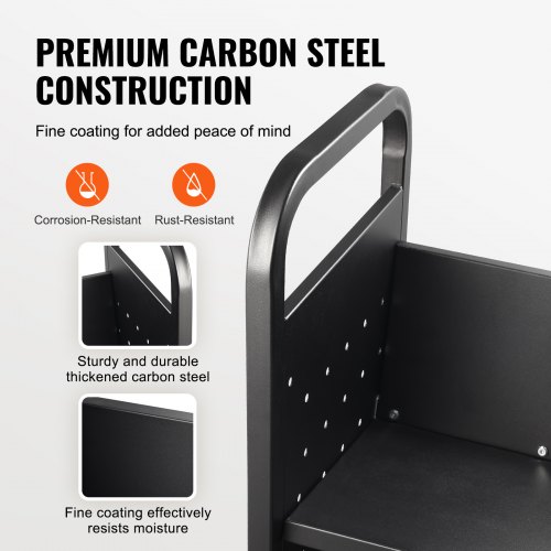 VEVOR Book Cart, 330 lbs Library Cart, 31.1" x 15.2" x 49.2" Rolling ...