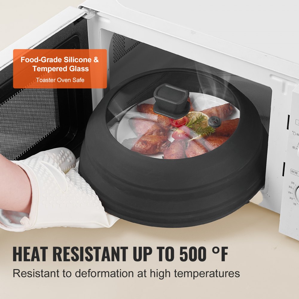 VEVOR Microwave Splatter Cover & Mat – 10.8", 500°F