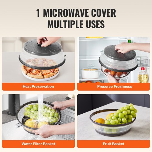 VEVOR 2PCS Microwave Splatter Covers 10.4" Collapsible Microwave Food ...
