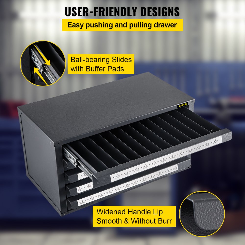 VEVOR Drill Bit Dispenser Cabinet, Five-Drawer Drill Bit Dispenser, 60 ...