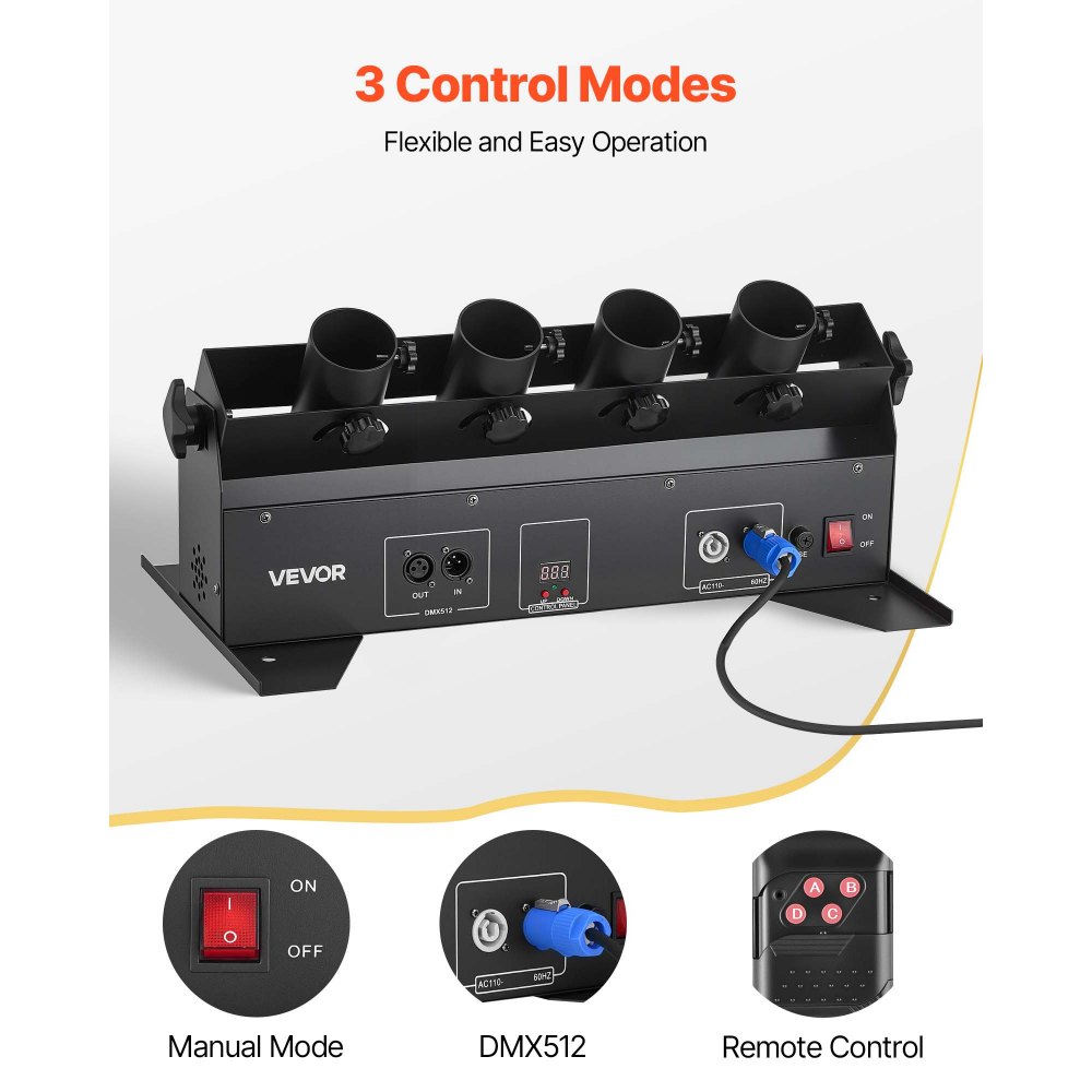 VEVOR Electric Confetti Cannon Machine, High Output 4-Shot Confetti ...
