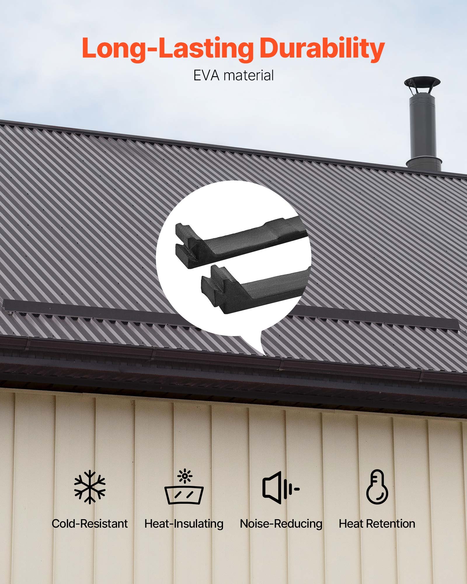 VEVOR Foam Closure Strips, Metal Roof Inside Closure Strip with 2 Rolls ...