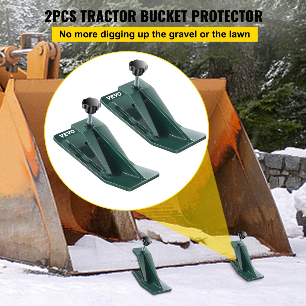 VEVOR Tractor Bucket Protector, 2pcs Ski Edge Protector, 12" Long Turf ...