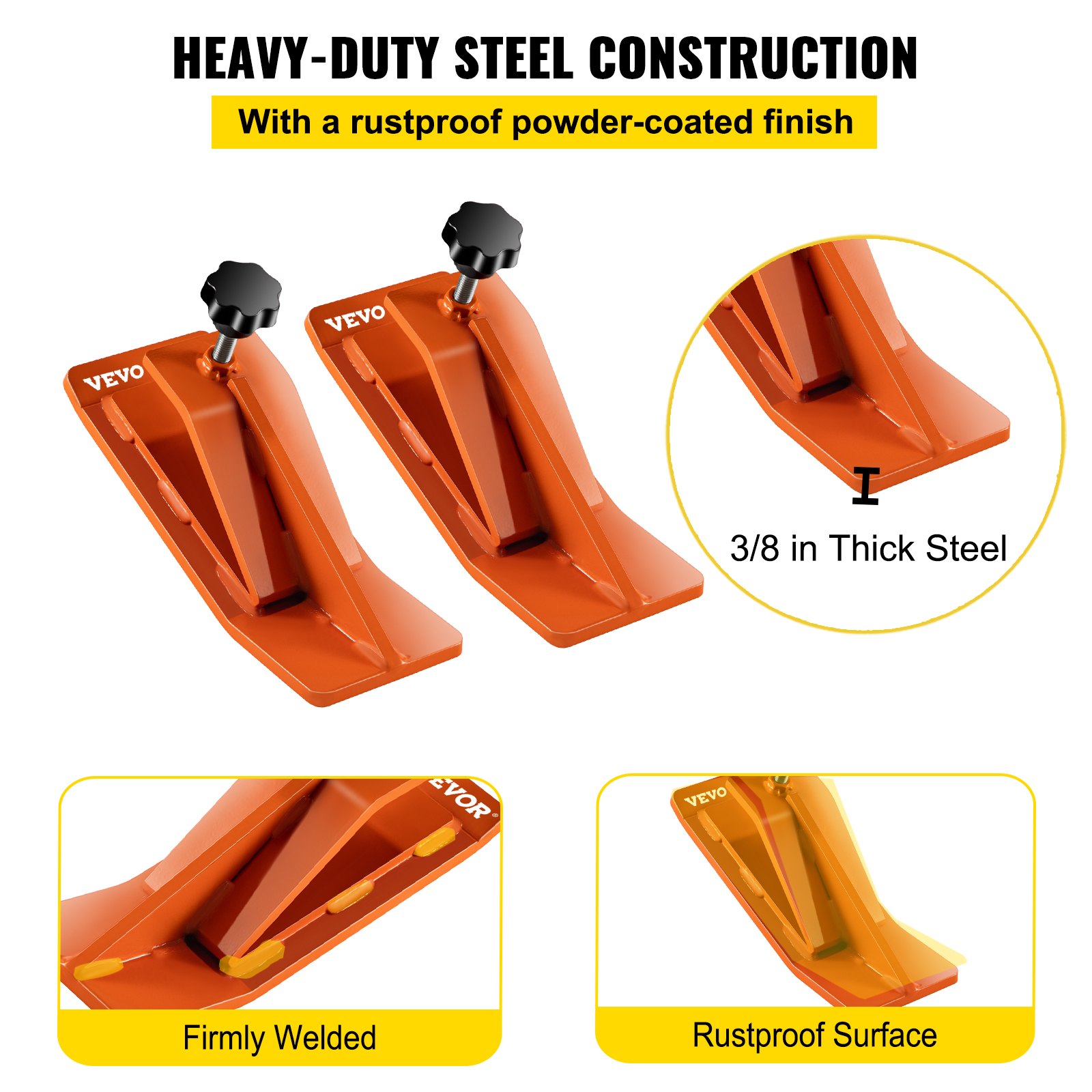 VEVOR Tractor Bucket Protector, 2pcs Ski Edge Protector, 12" Long Turf ...
