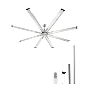 VEVOR 84 In Ceiling Fan without Light, 6-Speed Remote Control, Aluminum ...