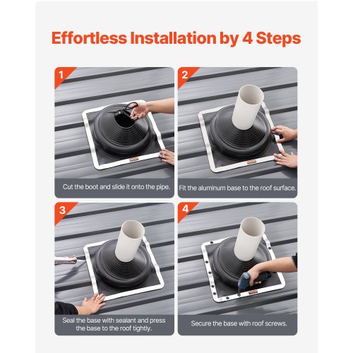 2 Pcs Metal Roof Pipe Flashing Boots Fit 6-3/4" - 14" Pipe High Temp ...