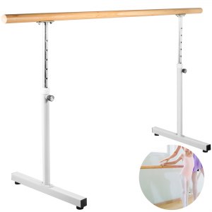 VEVOR 6.5FT Length Single Ballet Barre,Portable White Dance Bar ...