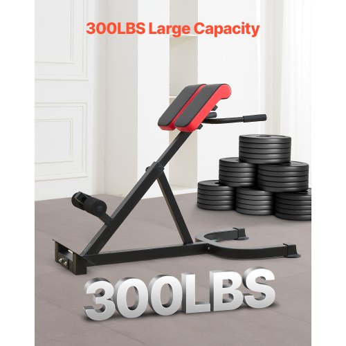 VEVOR Roman Chair Hyperextension Bench, 300 lbs Adjustable Extension ...