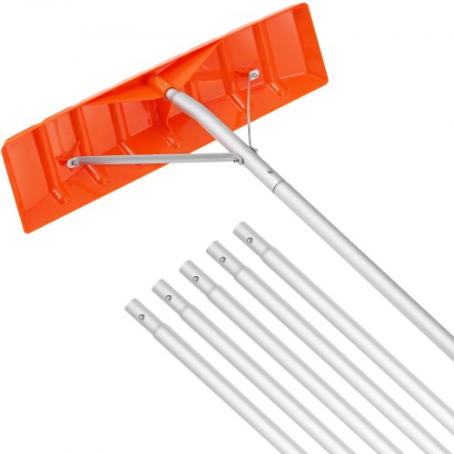 VEVOR Snow Roof Rake, 25" Plastic Blade Snow Removal Tool, 21ft Reach ...