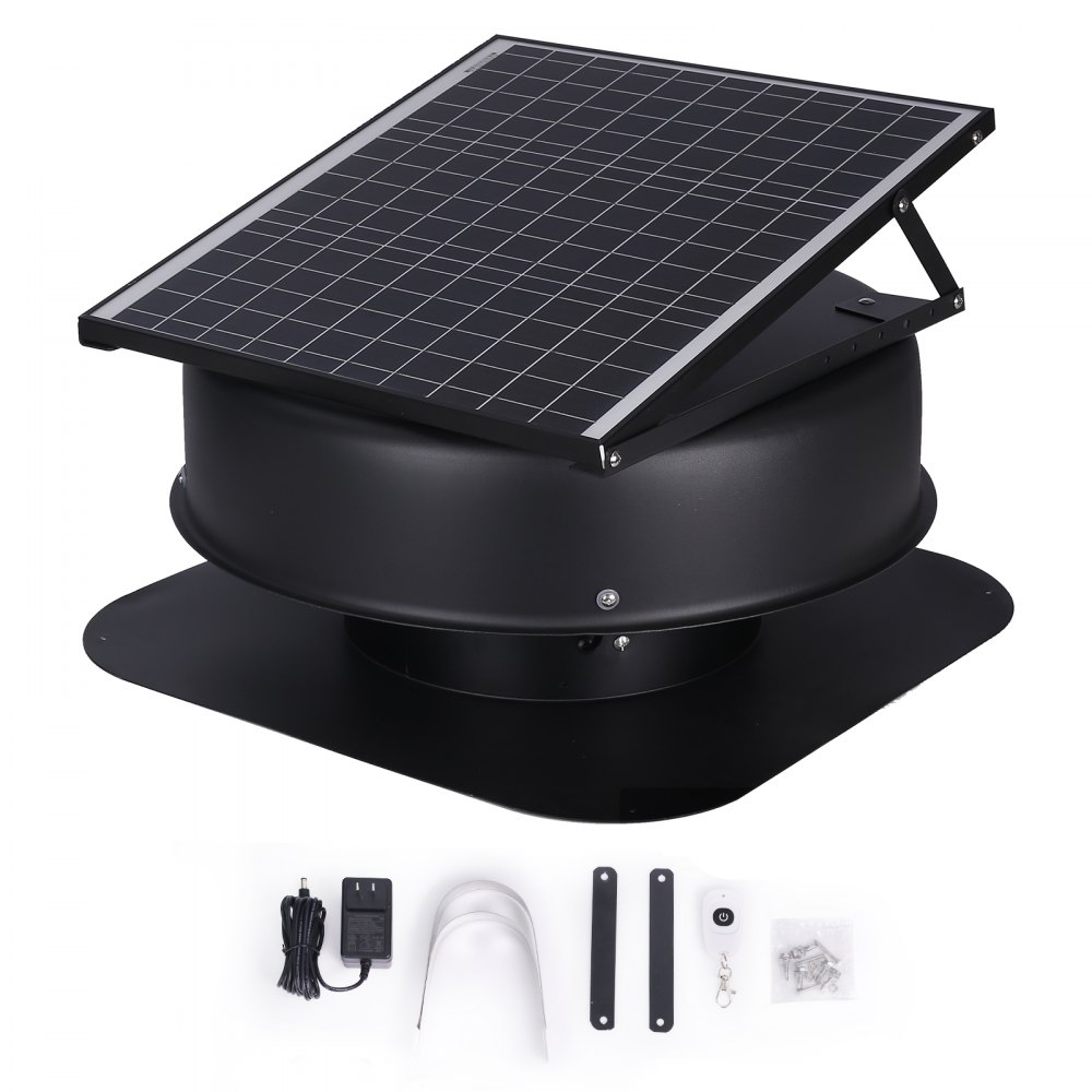 VEVOR Solar Attic Fan, 40 W, 1230 CFM Large Air Flow Solar Roof Vent ...