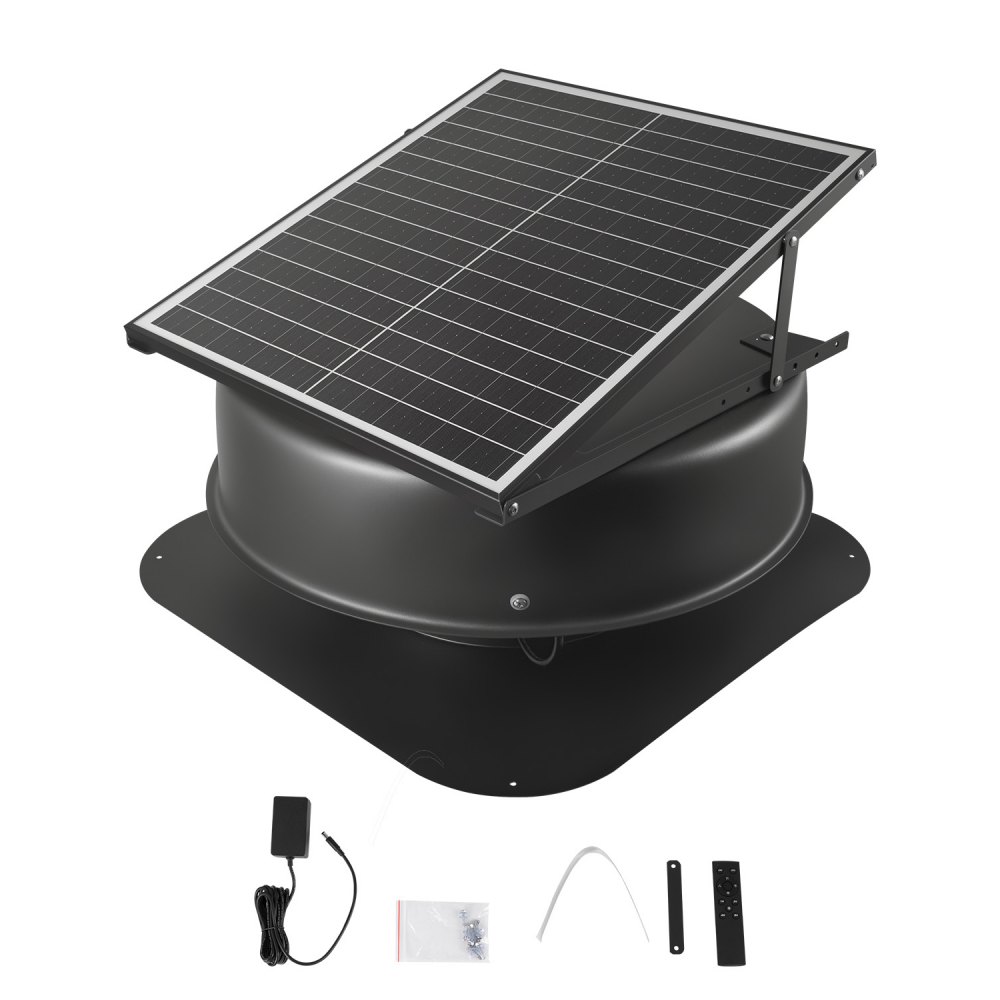 VEVOR Solar Attic Fan, 42 W, 2800 CFM Large Air Flow Solar Roof Vent ...