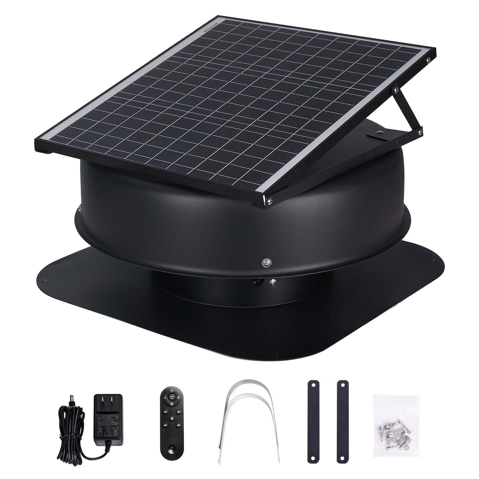 VEVOR Solar Attic Fan, 40 W, 1230 CFM Large Air Flow Solar Roof Vent ...