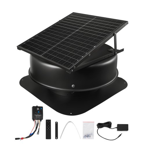Solar Roof Attic Exhaust Fan 50W with Smart Thermostat Remote Control ...