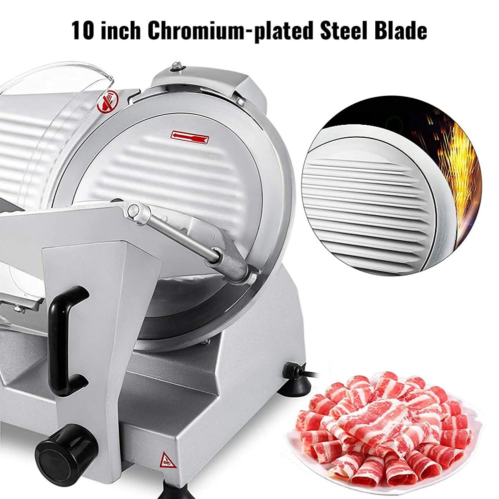 VEVOR Commercial Meat Slicer, 10 inch Electric Food Slicer, 240W Frozen ...