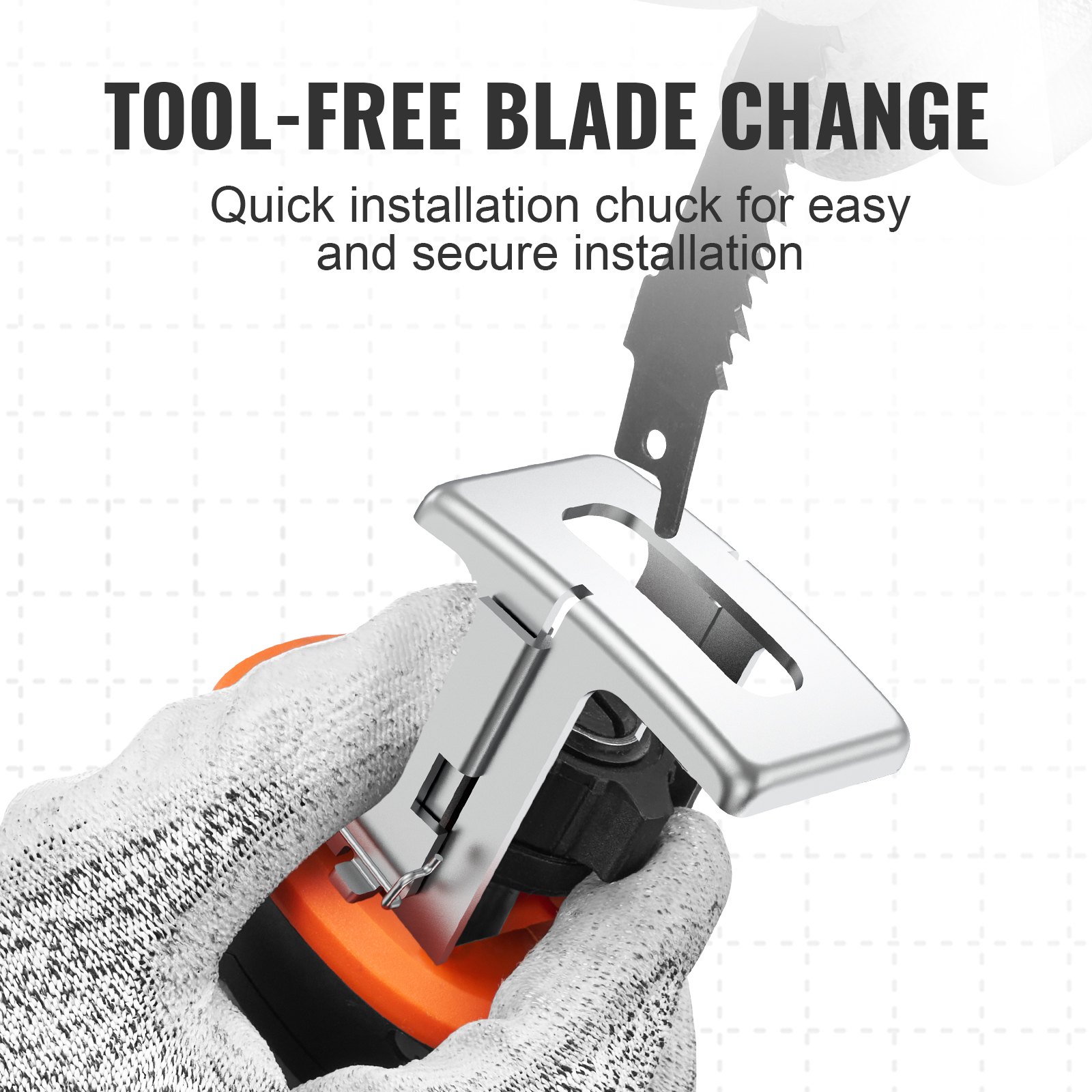 VEVOR Cordless Reciprocating Saw, 0-2700RPM Variable Speed, 0.8" Stroke ...