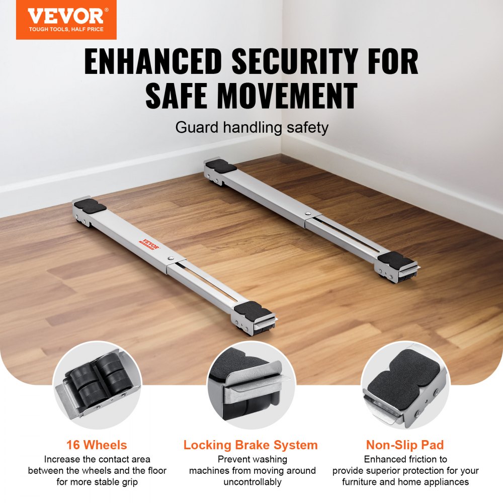 VEVOR Heavy Duty Furniture Appliances Rollers, 660 lbs Total Load ...