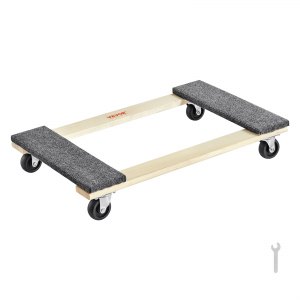 VEVOR Furniture Dolly, 1000 lbs Load Capacity, 18" x 30", 4 x 3" PP ...