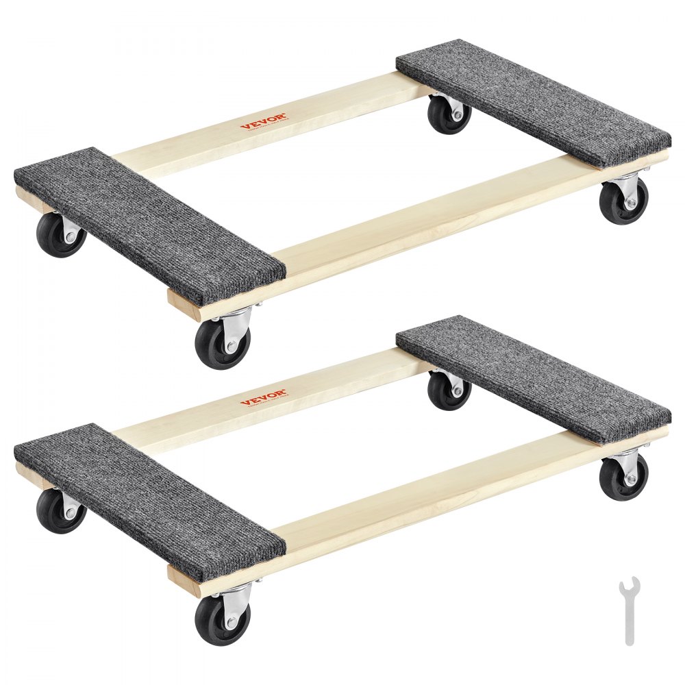 VEVOR Furniture Dolly, 1000 lbs Each Load Capacity, 2 Packs, 18" x 30 ...