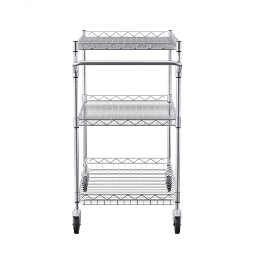 VEVOR 3-Tier Utility Cart Rolling Cart on Wheels 30"x18"x32.4" 661 LBS ...