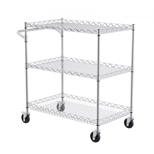 VEVOR 3-Tier Utility Cart Rolling Cart on Wheels 30"x18"x32.4" 661 LBS ...