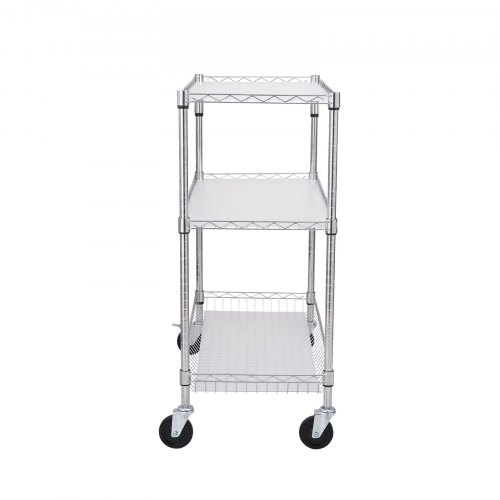 VEVOR 3-Tier Utility Cart Rolling Cart on Wheels 40.5"x17.7"x40.9" 661 ...