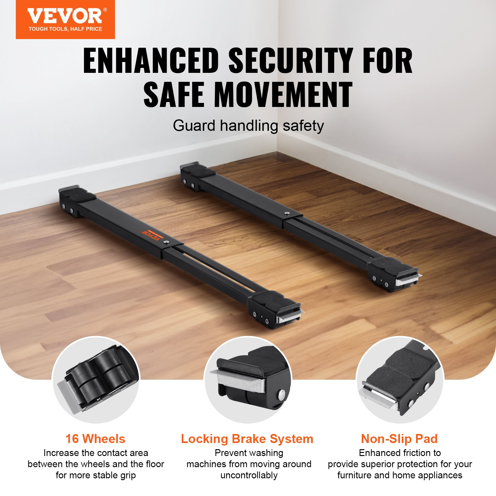 VEVOR Furniture Dolly Mobile Roller Extendable Appliance Rollers 660 ...