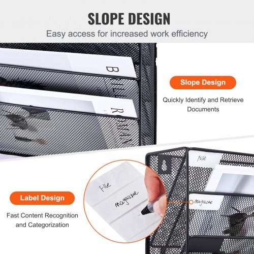 VEVOR Hanging Wall Files Organizer, 2-Piece 6 Pocket Vertical Wall File ...