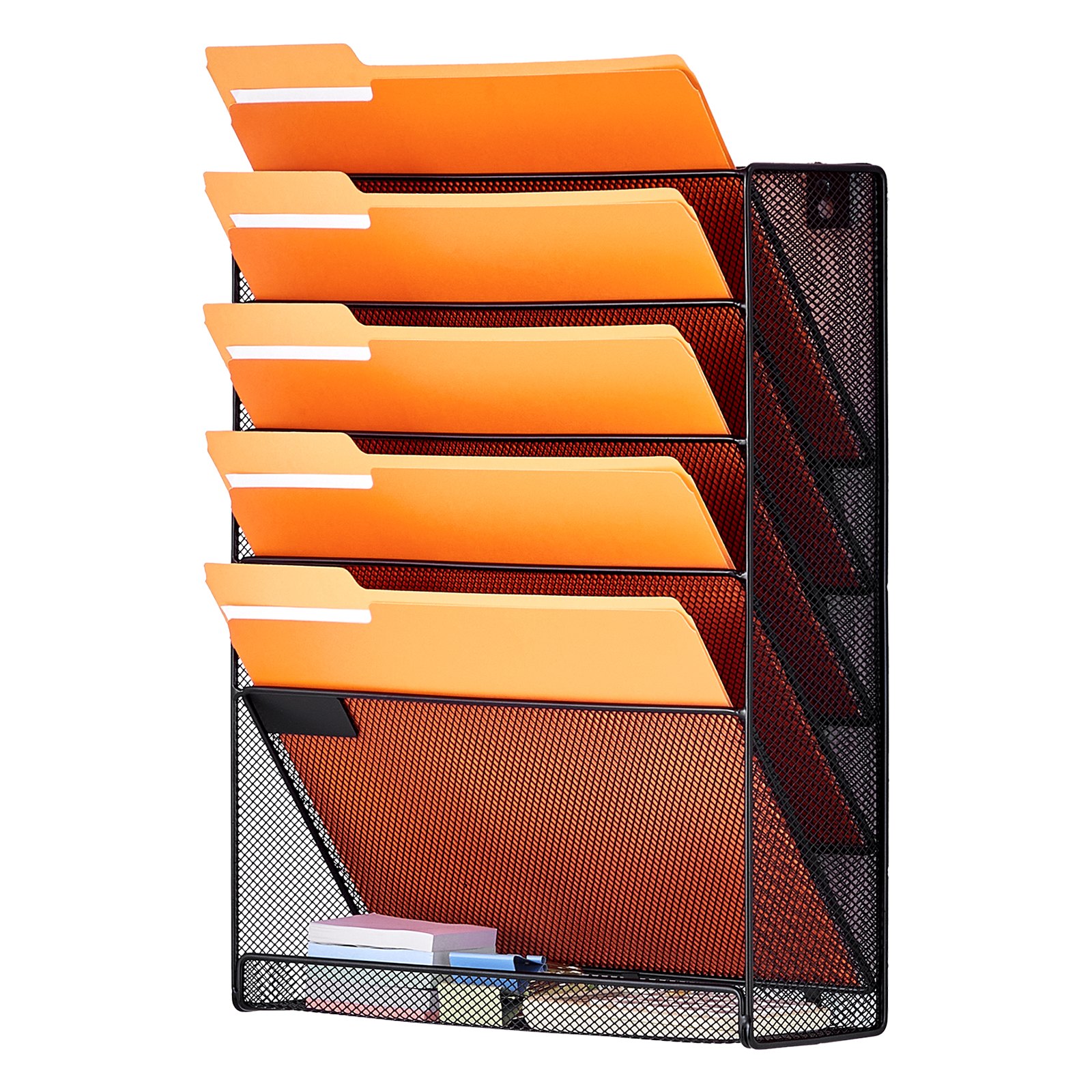 VEVOR File Wall Rack, Two-Piece 6 Pockets Mesh Wall File Holder, Wall ...